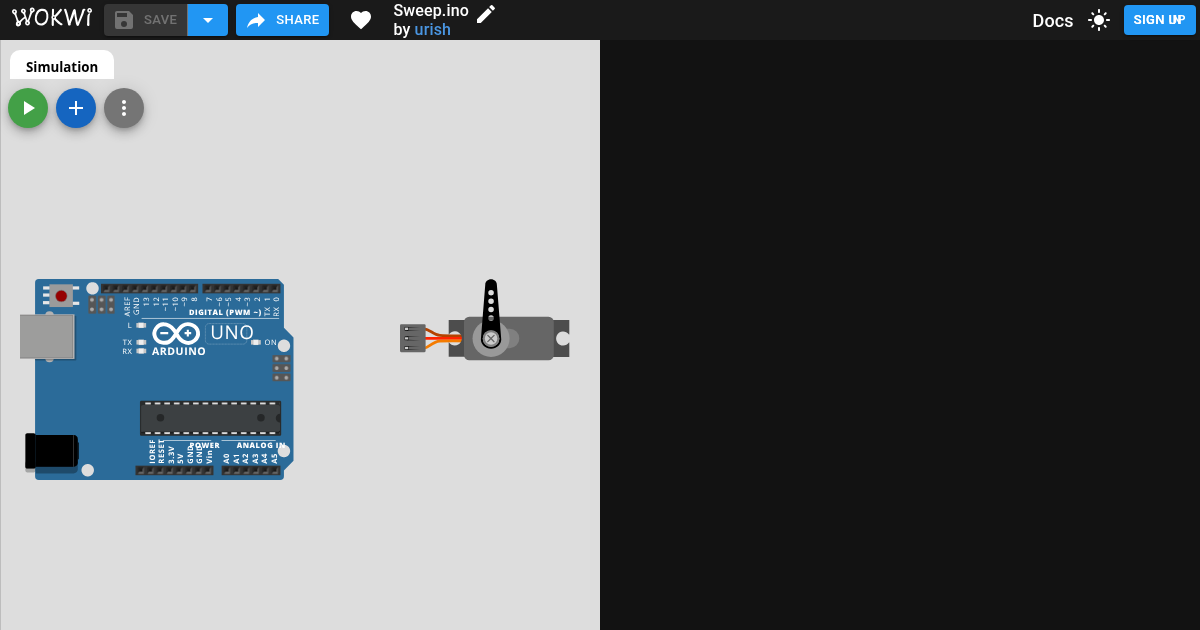 Sweep - Wokwi Arduino simulator