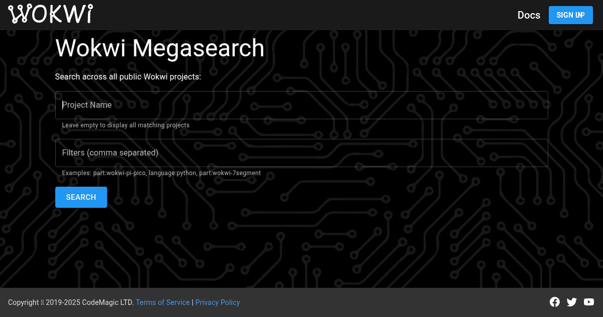 Wokwi Megasearch (Alpha)