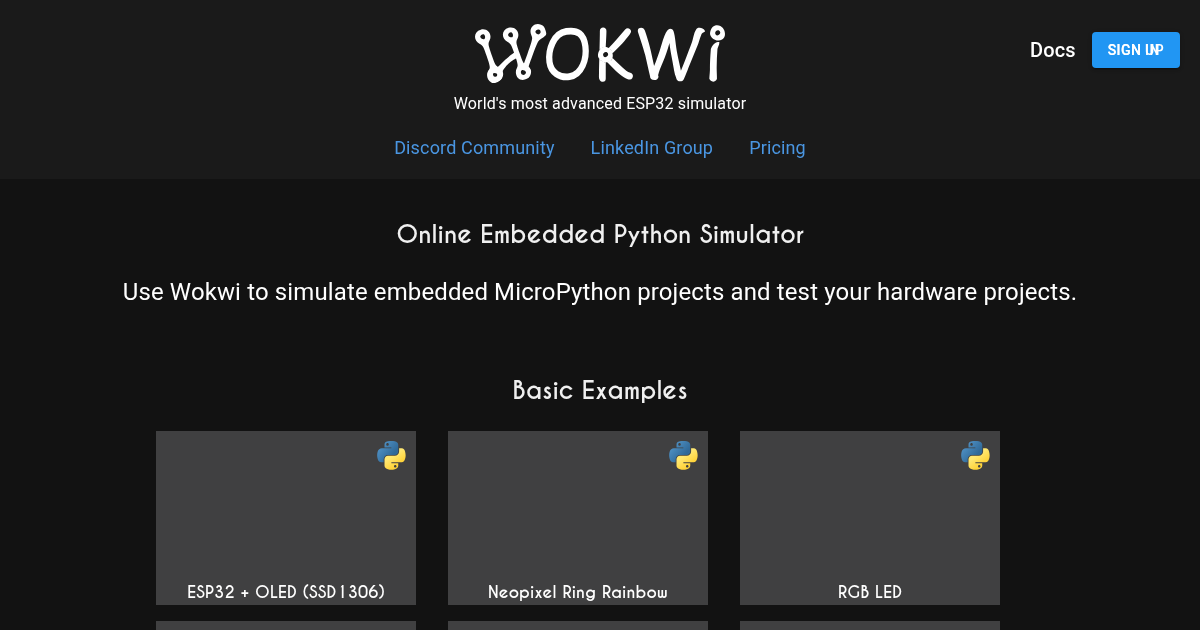 Micropython On Wokwi Online Esp32 Stm32 Arduino Simulator