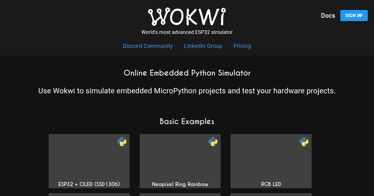 Micropython On Wokwi Online Esp32 Stm32 Arduino Simulator 3899