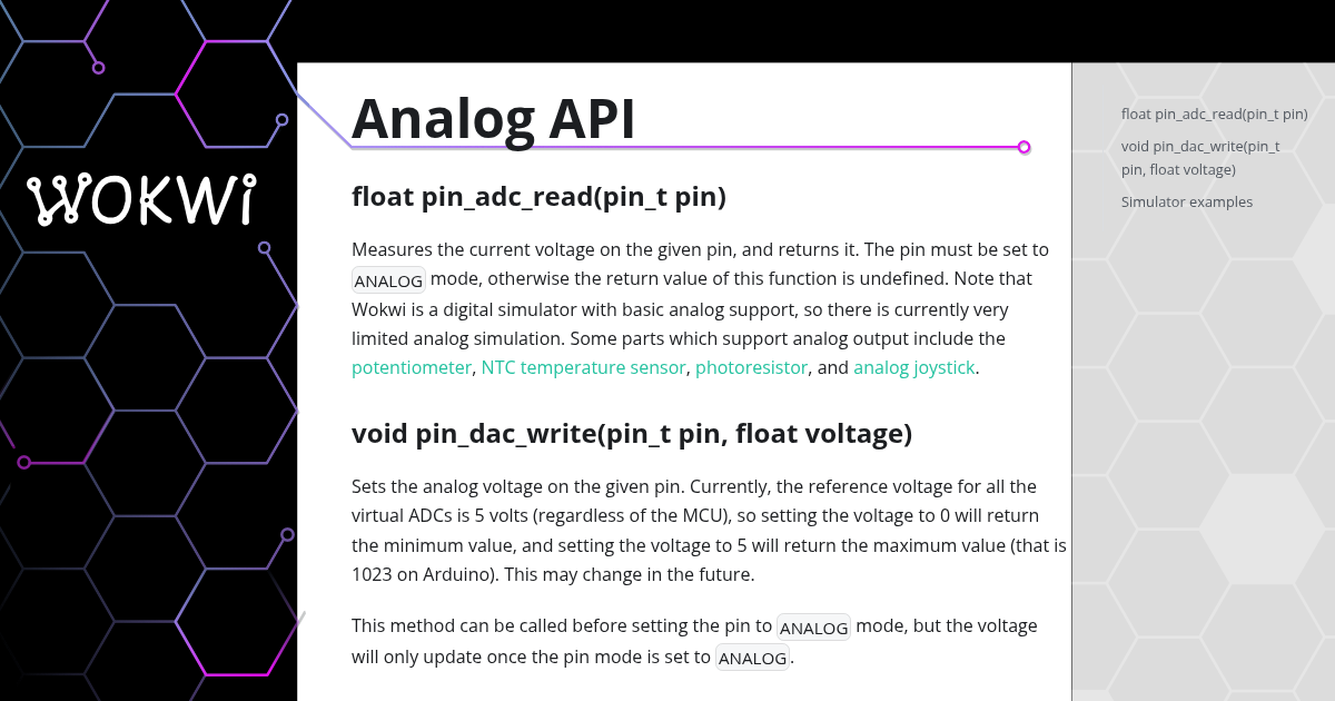 Analog Api Wokwi Docs