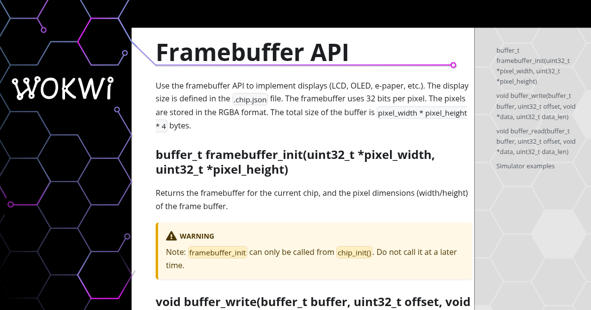 Framebuffer API | Wokwi Docs