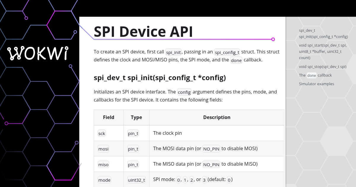 SPI Device API | Wokwi Docs