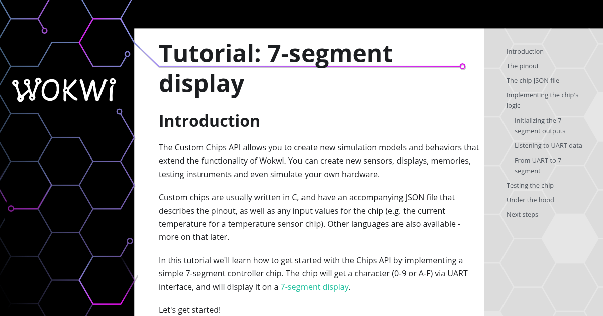 Tutorial: 7-segment display | Wokwi Docs