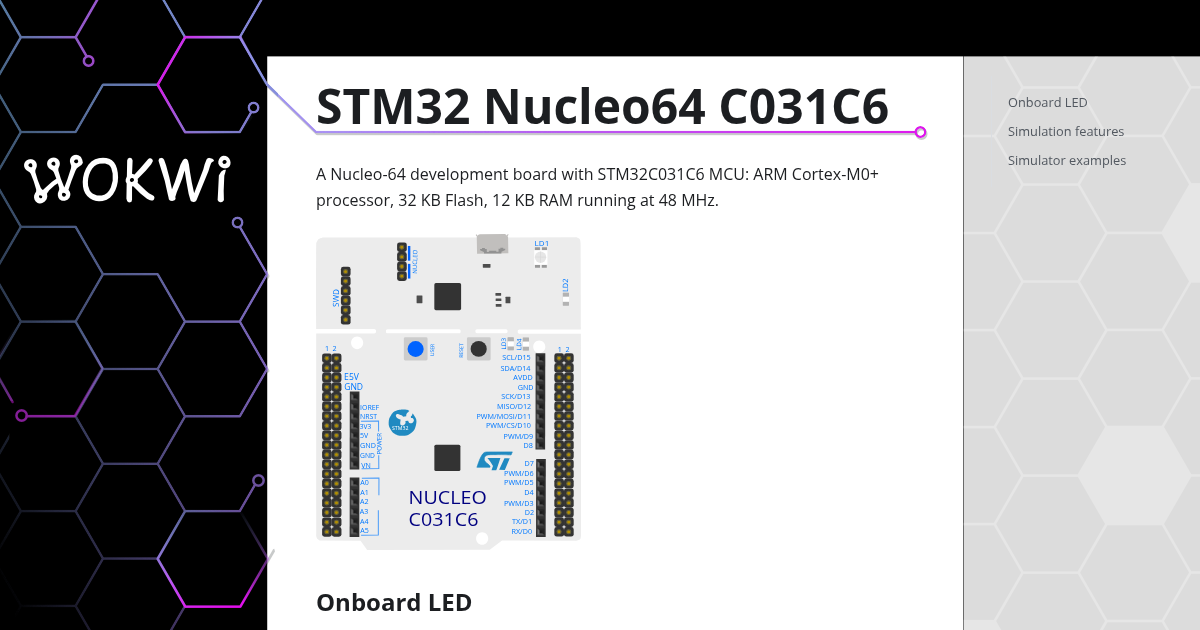STM32 Nucleo64 C031C6 | Wokwi Docs