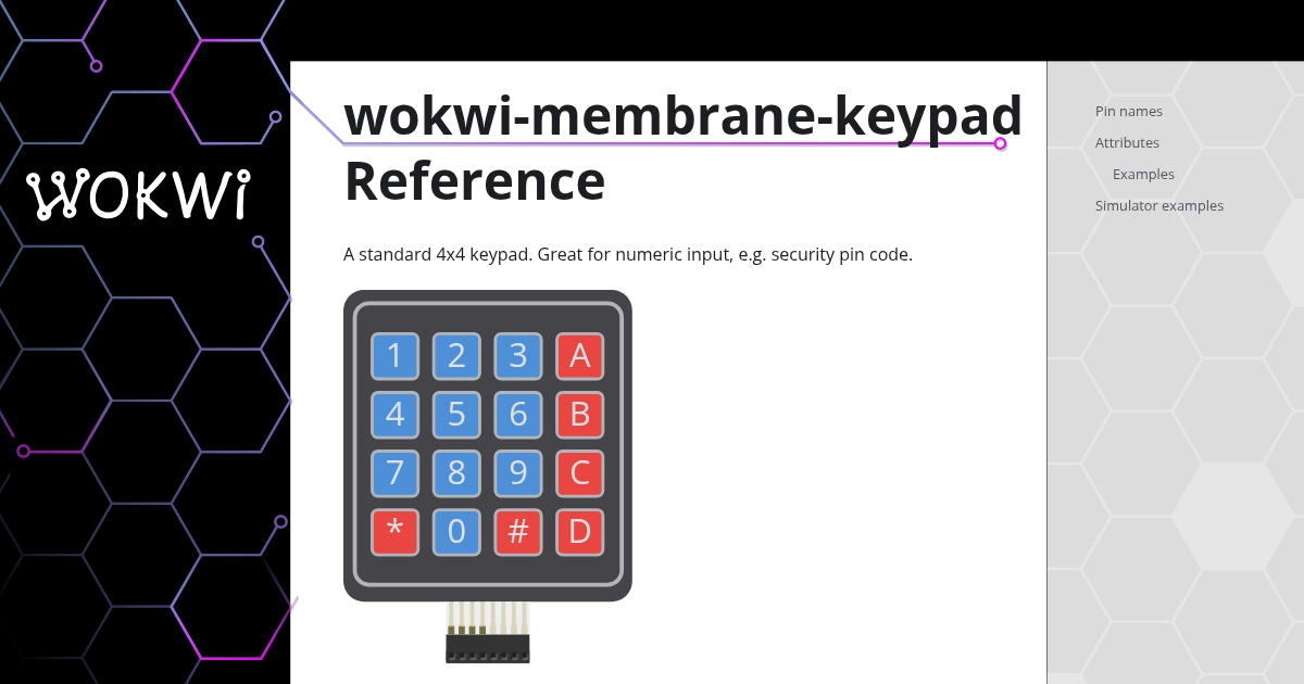 Wokwi Membrane Keypad Reference Wokwi Docs 7803
