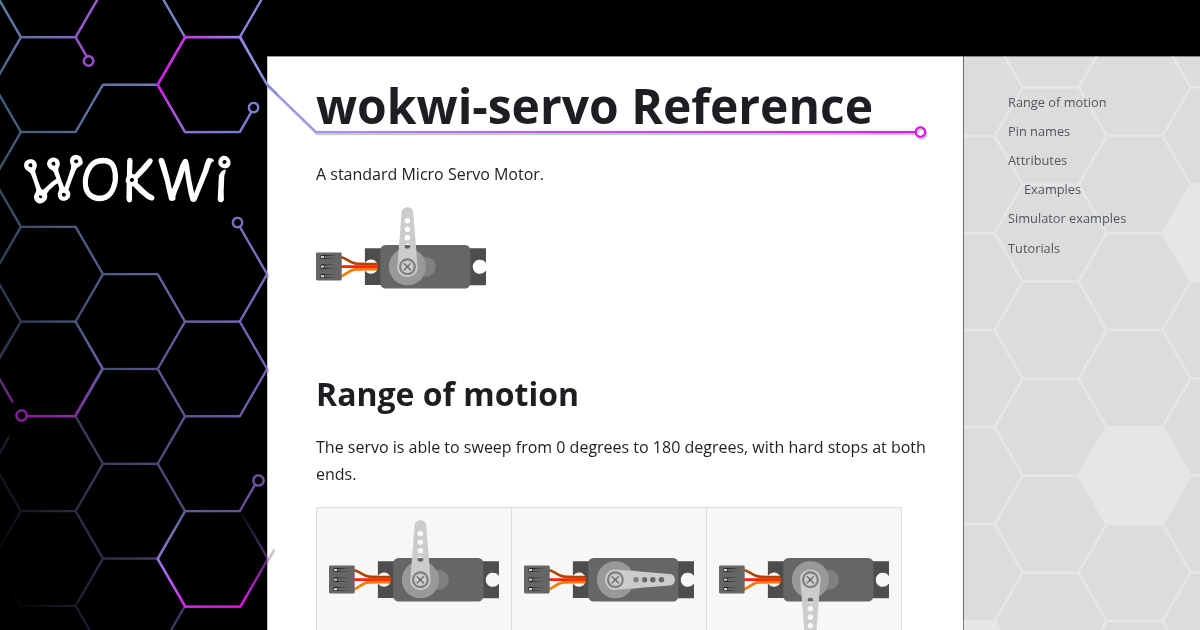 wokwi-servo Reference | Wokwi Docs