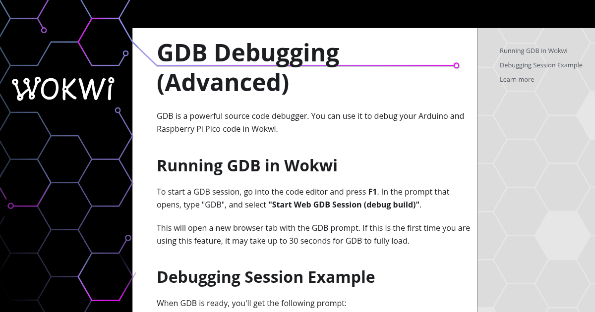 GDB Debugging (Advanced) | Wokwi Docs