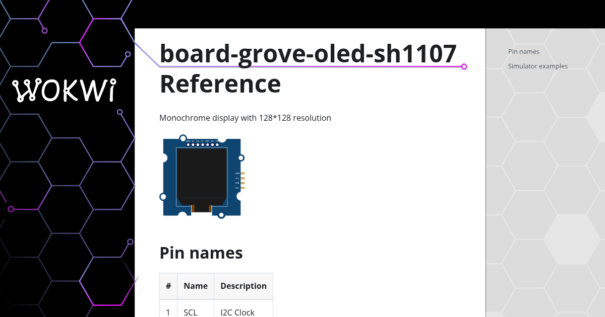 board-grove-oled-sh1107 Reference | Wokwi Docs