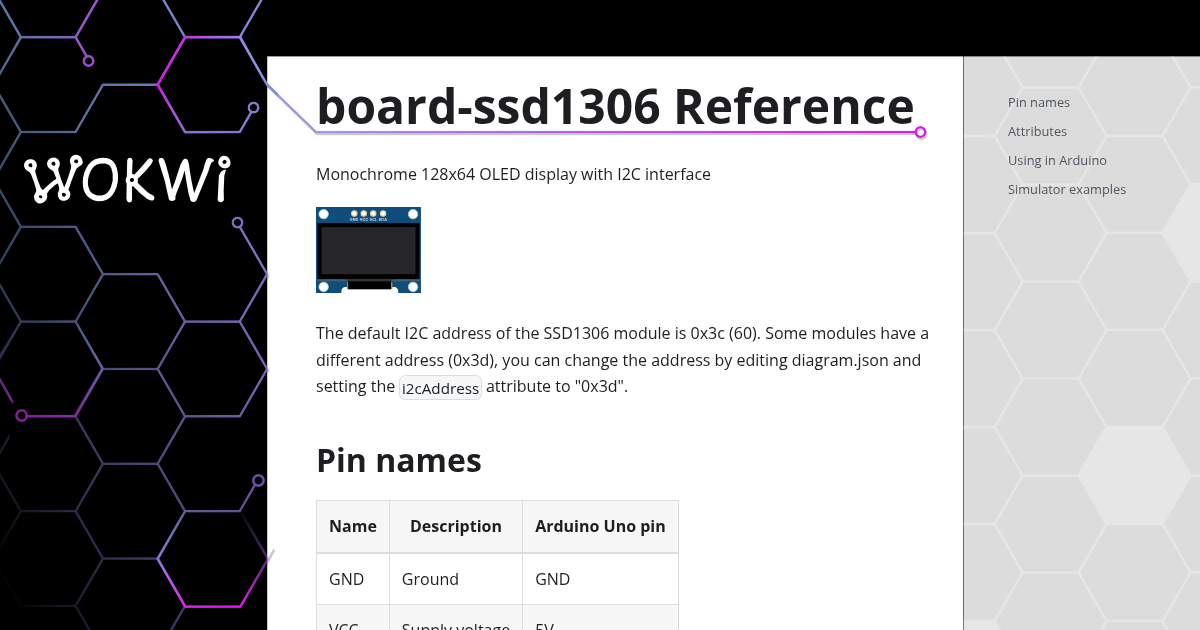 board-ssd1306 Reference | Wokwi Docs