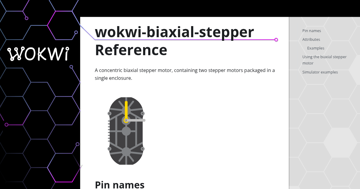 wokwi-biaxial-stepper Reference | Wokwi Docs