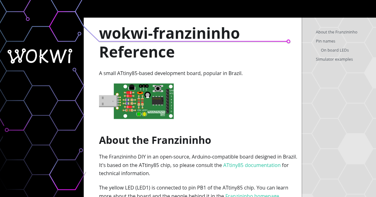 wokwi-franzininho Reference | Wokwi Docs