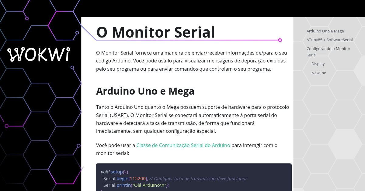O Monitor Serial | Wokwi Docs O Monitor Serial | Wokwi Docs