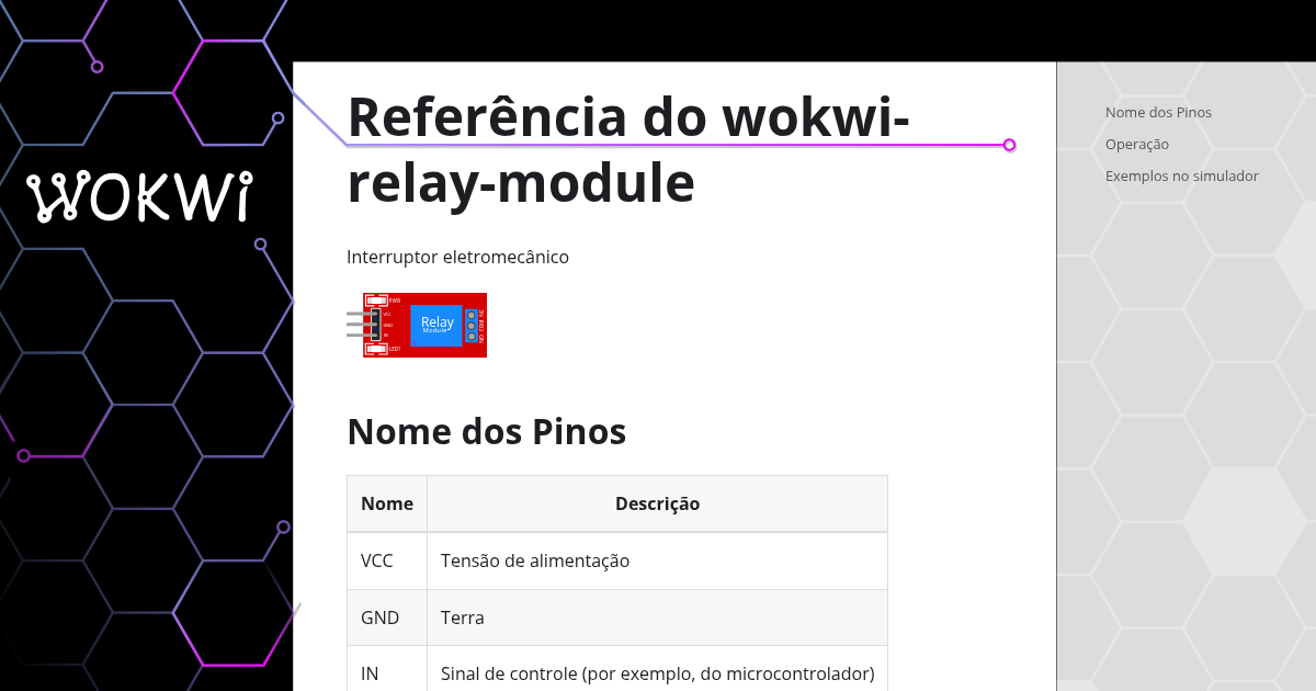 Referência Do Wokwi Relay Module Wokwi Docs 3811