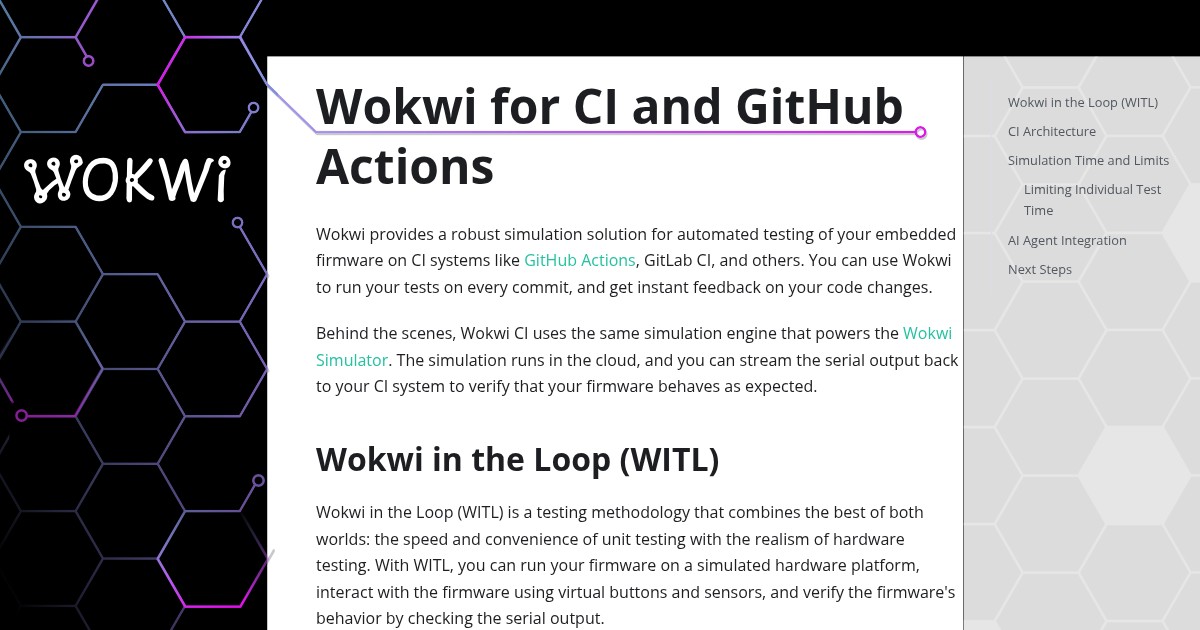 Wokwi for CI and GitHub Actions | Wokwi Docs