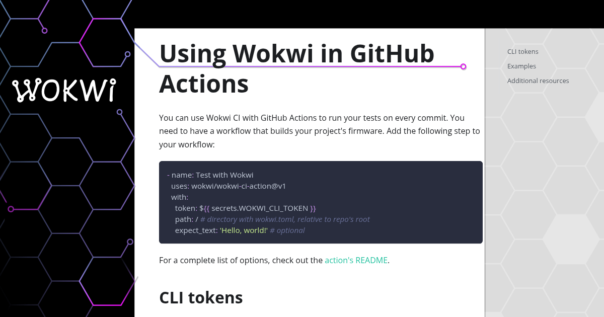 Using Wokwi in GitHub Actions | Wokwi Docs