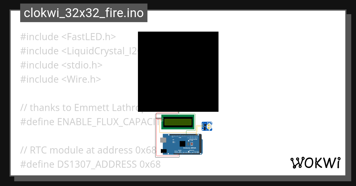 clokwi_32x32_fire.ino - Wokwi Arduino and ESP32 Simulator