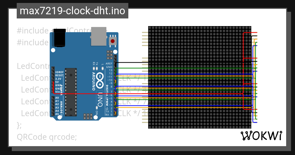 max7219-clock-dht.ino - Wokwi Arduino and ESP32 Simulator