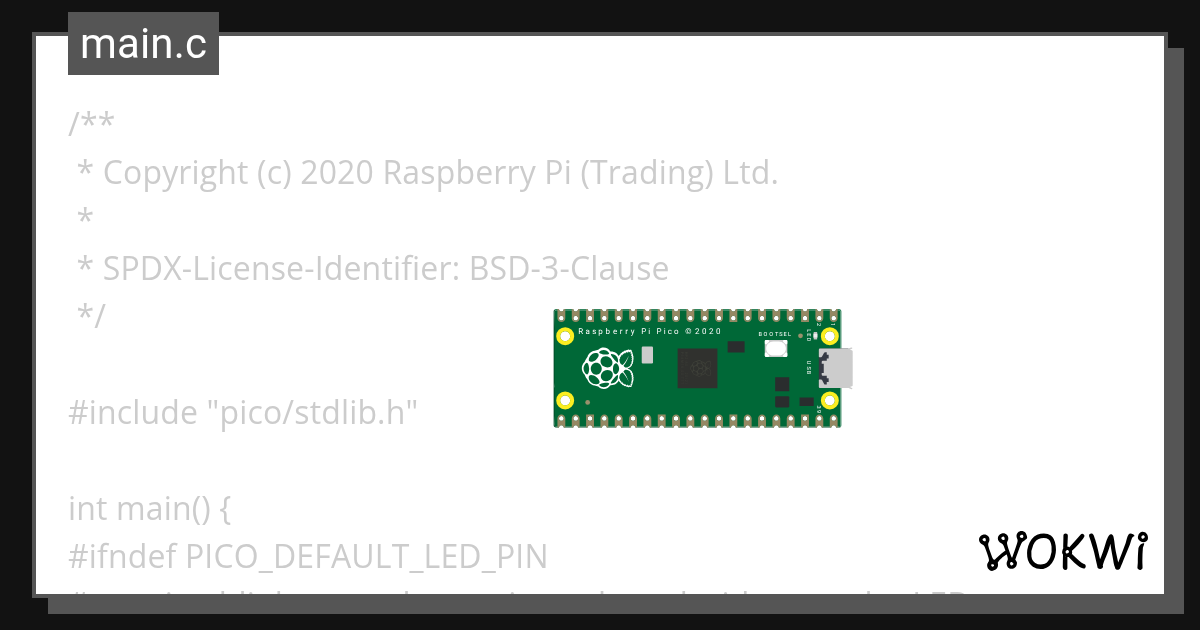Pi-Pico-SDK-blink.ino - Wokwi ESP32, STM32, Arduino Simulator