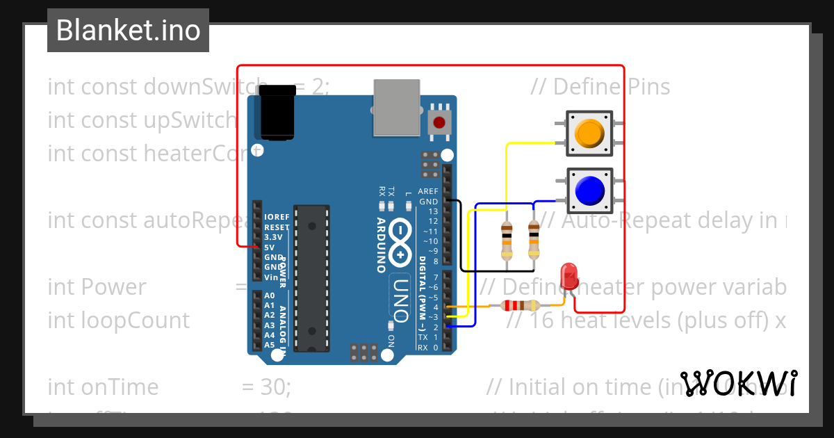 Blanket.ino - Wokwi ESP32, STM32, Arduino Simulator