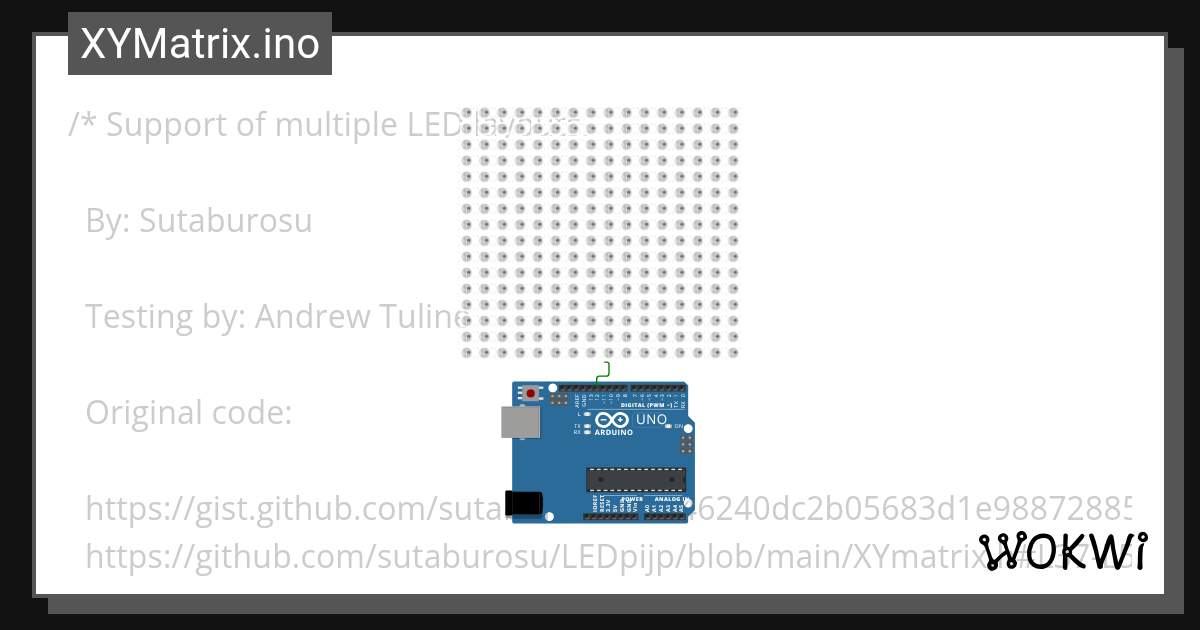 XYMatrix.ino - Wokwi Arduino and ESP32 Simulator