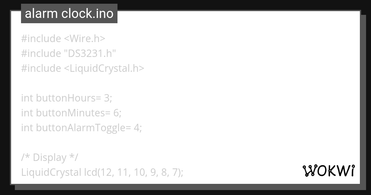 alarm clock.ino - Wokwi ESP32, STM32, Arduino Simulator