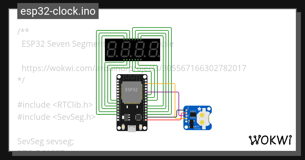 esp32-clock.ino - Wokwi ESP32, STM32, Arduino Simulator