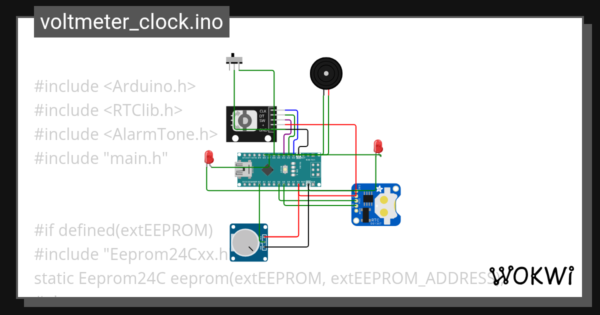 voltmeter_clock.ino - Wokwi ESP32, STM32, Arduino Simulator