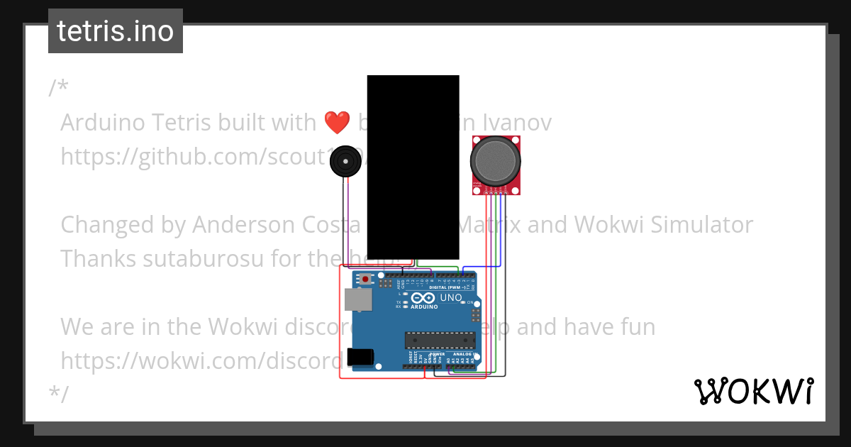 tetris.ino - Wokwi Arduino and ESP32 Simulator
