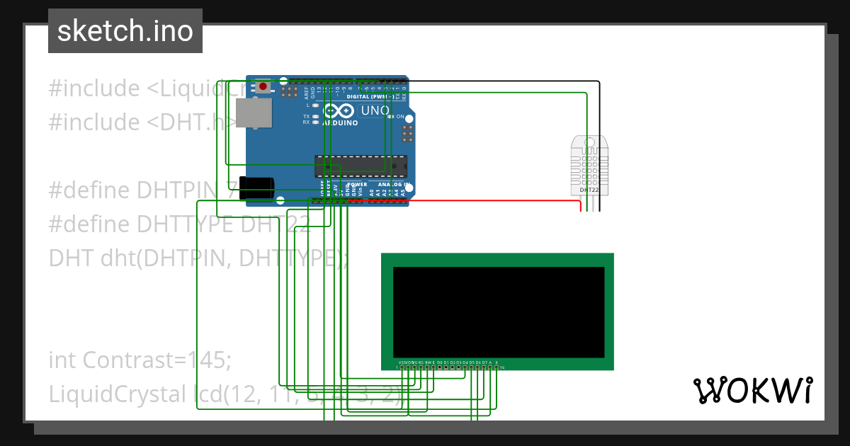 LCD (20 X 4) - Wokwi ESP32, STM32, Arduino Simulator