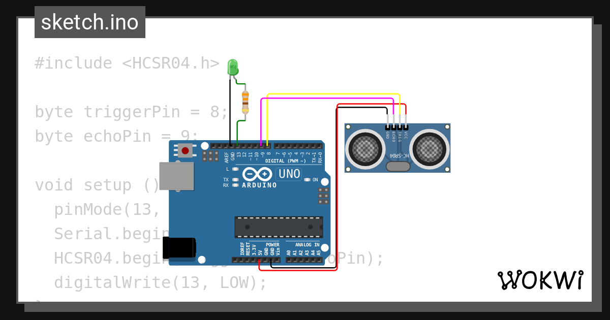 US_LED.ino - Wokwi ESP32, STM32, Arduino Simulator US_LED.ino - Wokwi ESP32, STM32, Arduino Simulator