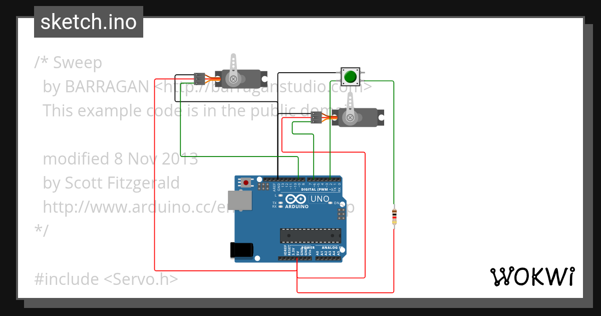 Two Servos Wokwi Esp32 Stm32 Arduino Simulator