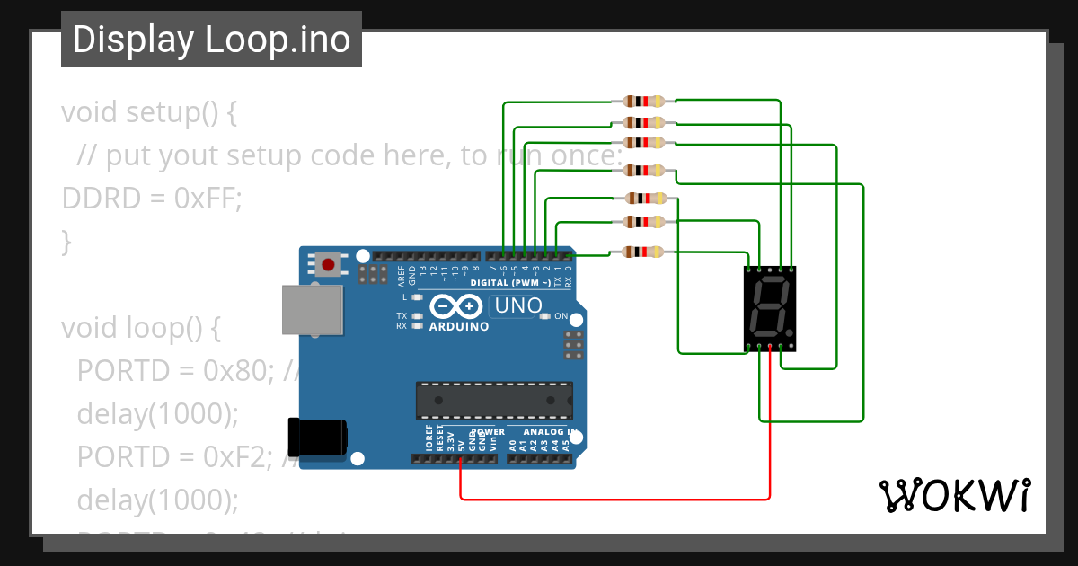 Display Loop - Wokwi ESP32, STM32, Arduino Simulator