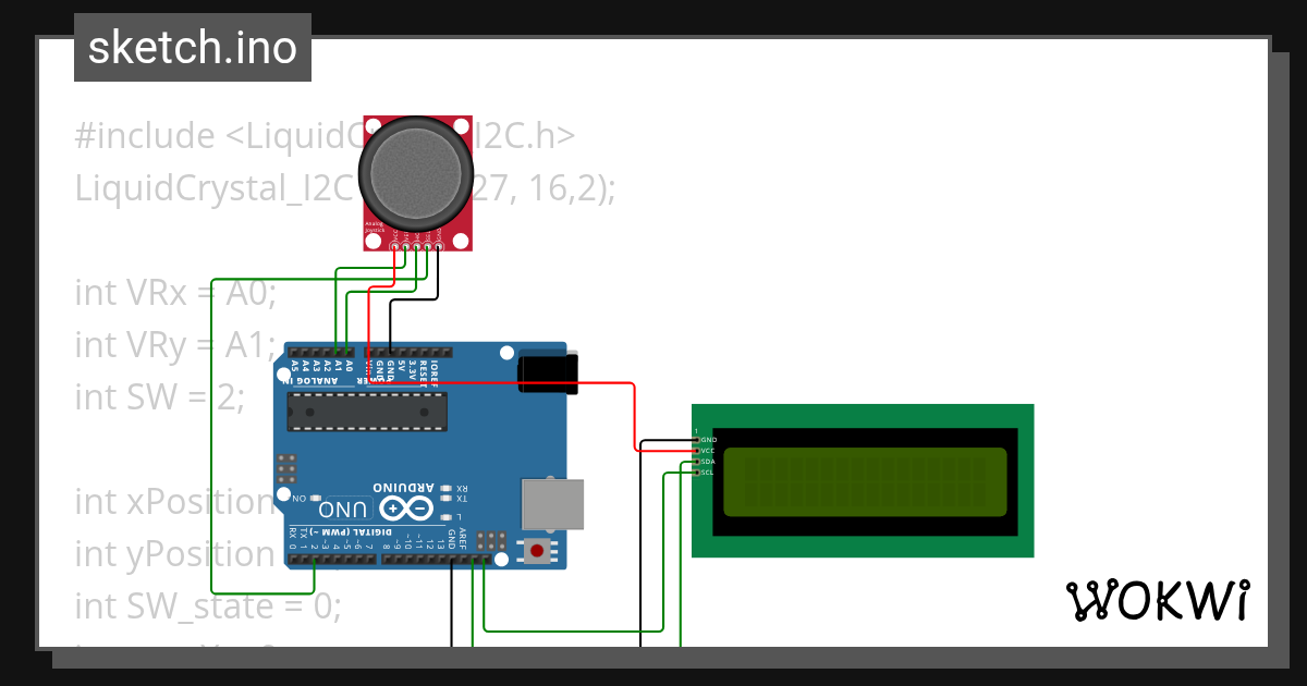 joystick pozíció - Wokwi ESP32, STM32, Arduino Simulator