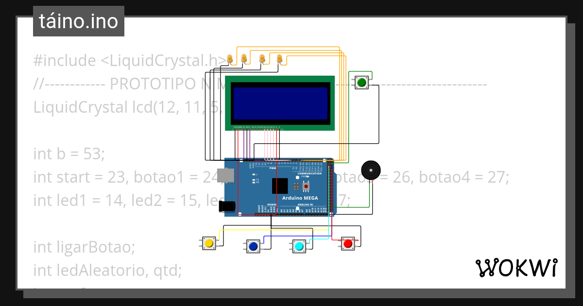 táino.ino - Wokwi ESP32, STM32, Arduino Simulator