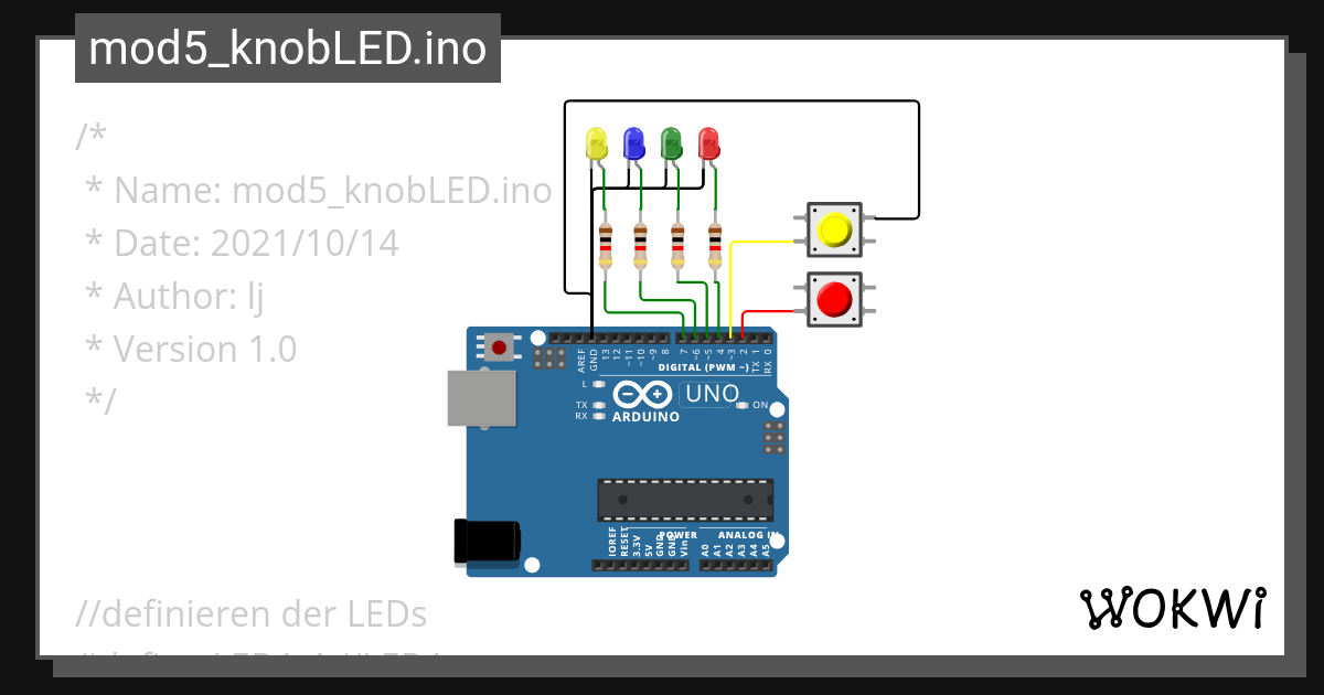 mod5_ButtonLED.ino - Wokwi ESP32, STM32, Arduino Simulator