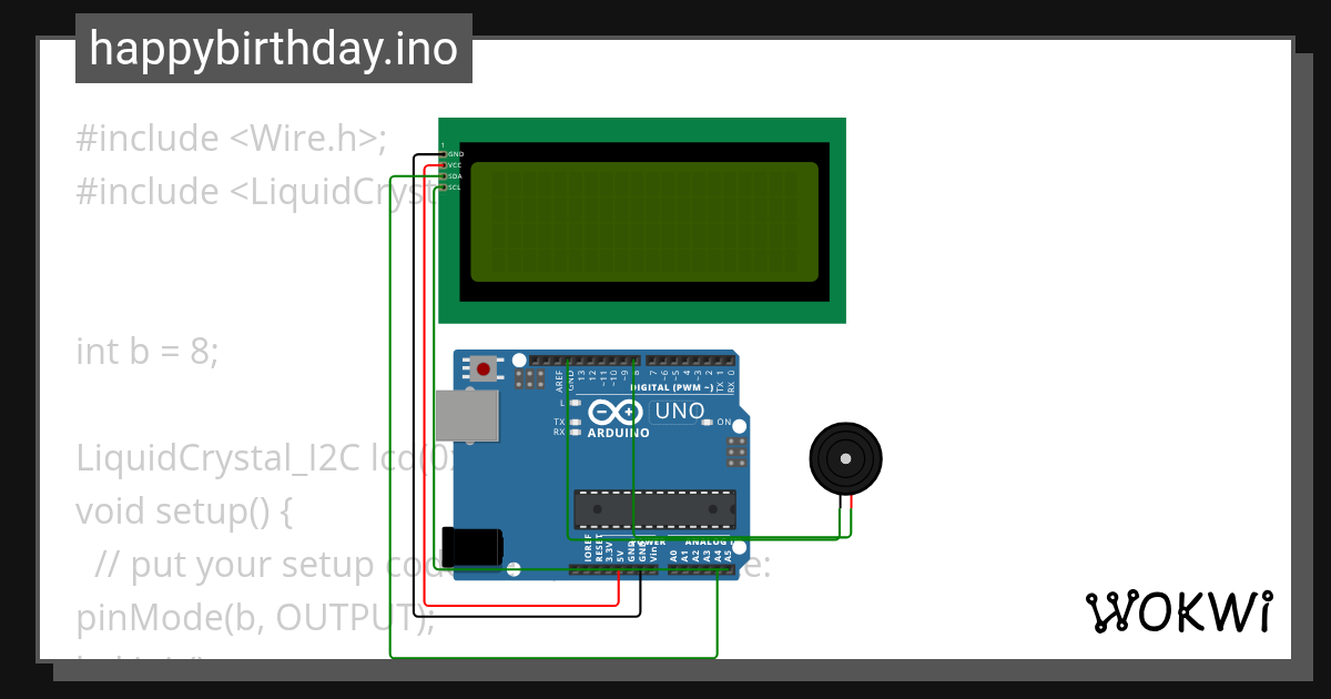 happybirthday.ino - Wokwi ESP32, STM32, Arduino Simulator