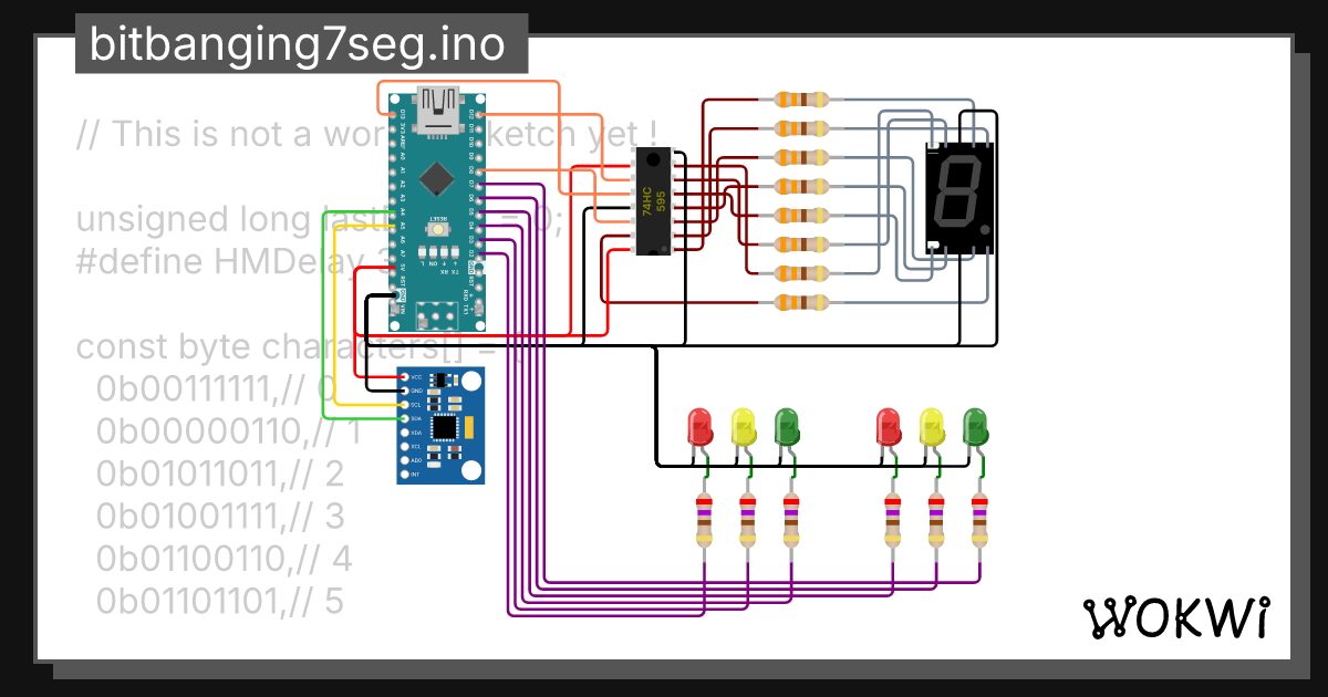 bitbanging7seg.ino - Wokwi ESP32, STM32, Arduino Simulator