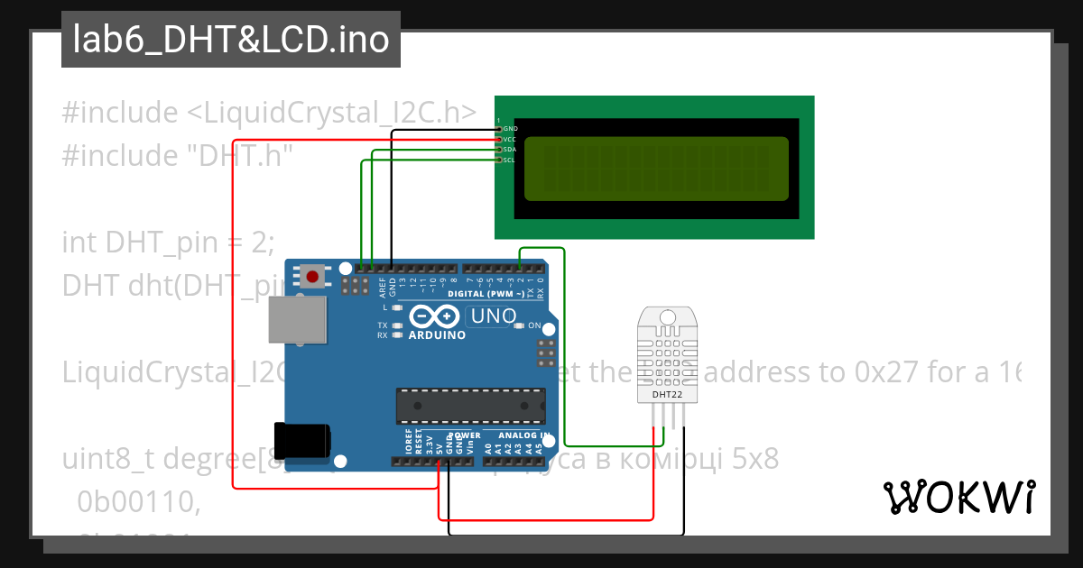 lab6_DHT&LCD.ino - Wokwi ESP32, STM32, Arduino Simulator
