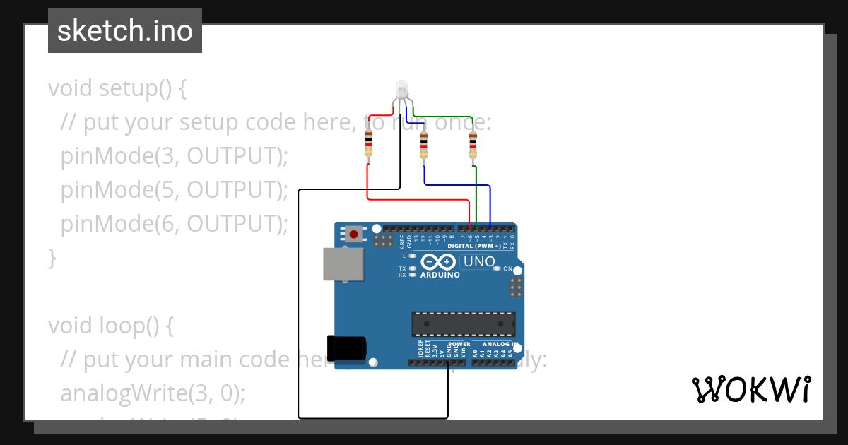 Led RGB - Wokwi ESP32, STM32, Arduino Simulator
