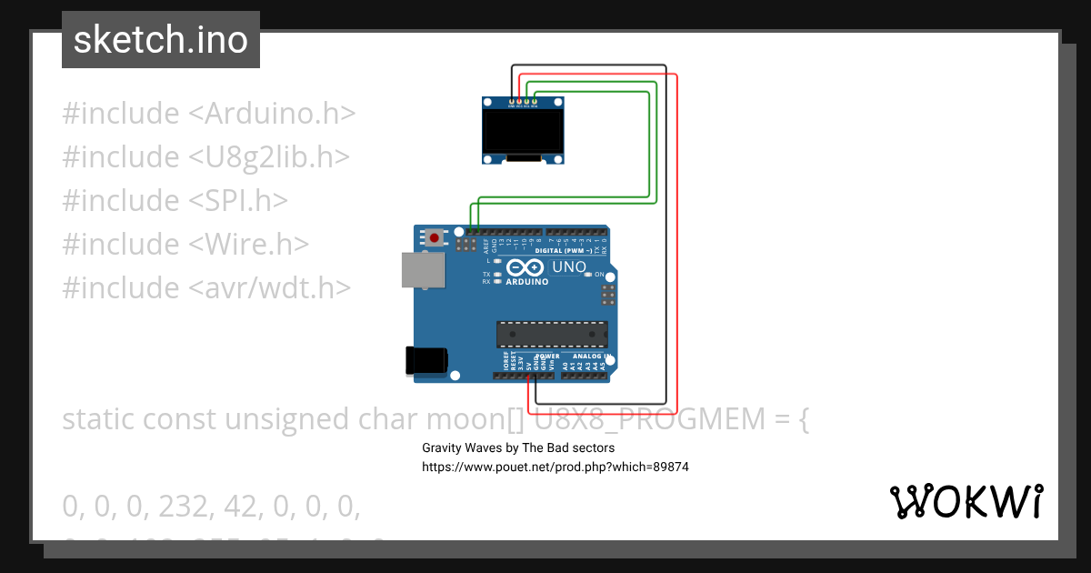 Gravity Waves demo - Wokwi ESP32, STM32, Arduino Simulator