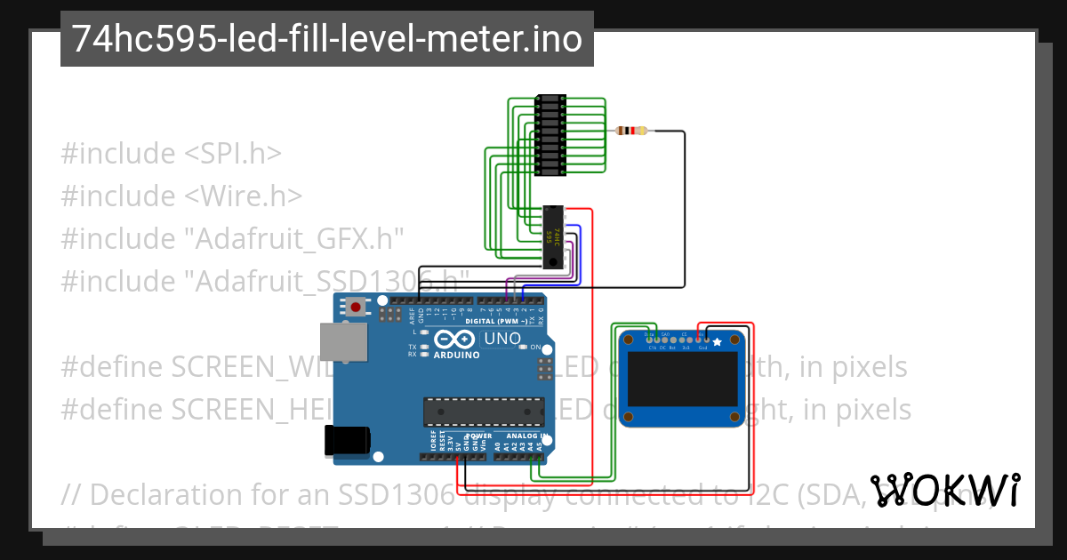 74hc595-led-fill-level-meter.ino - Wokwi ESP32, STM32, Arduino Simulator