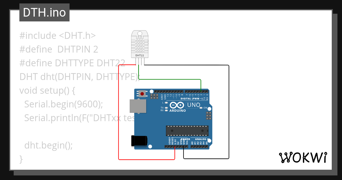 DTH.ino - Wokwi ESP32, STM32, Arduino Simulator