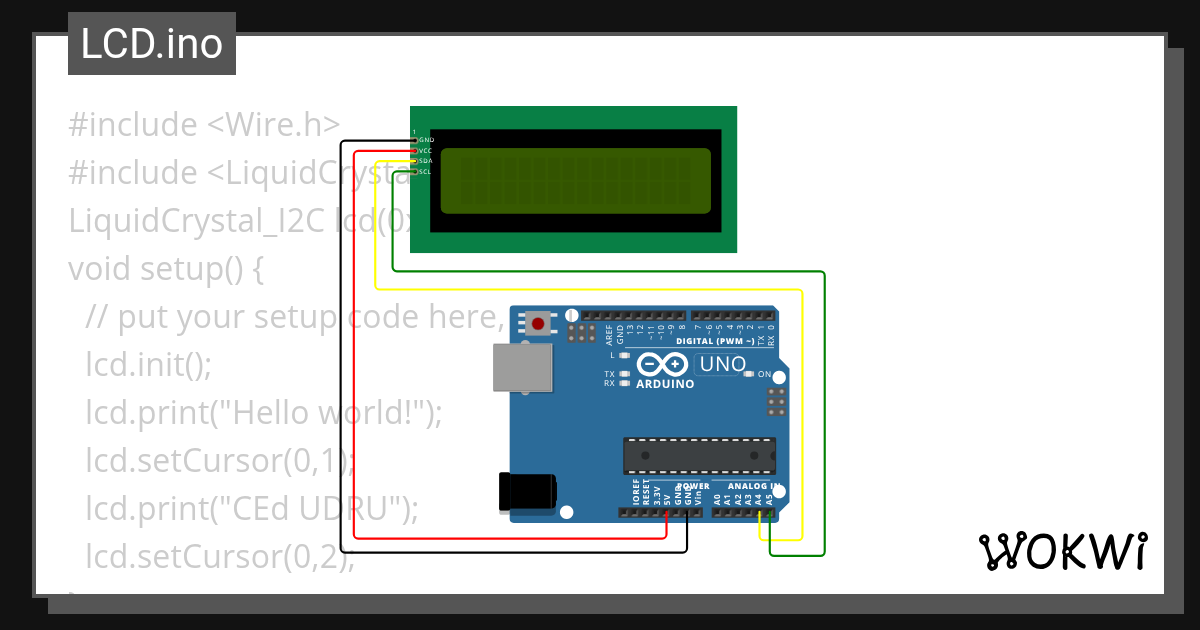 LCD.ino - Wokwi ESP32, STM32, Arduino Simulator