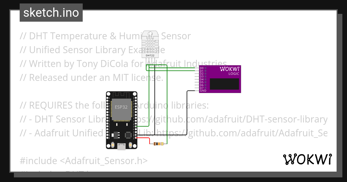 temp_example.ino - Wokwi ESP32, STM32, Arduino Simulator
