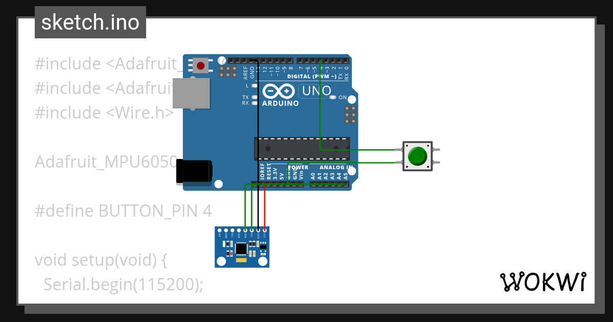 Accelerometer readings - Wokwi ESP32, STM32, Arduino Simulator