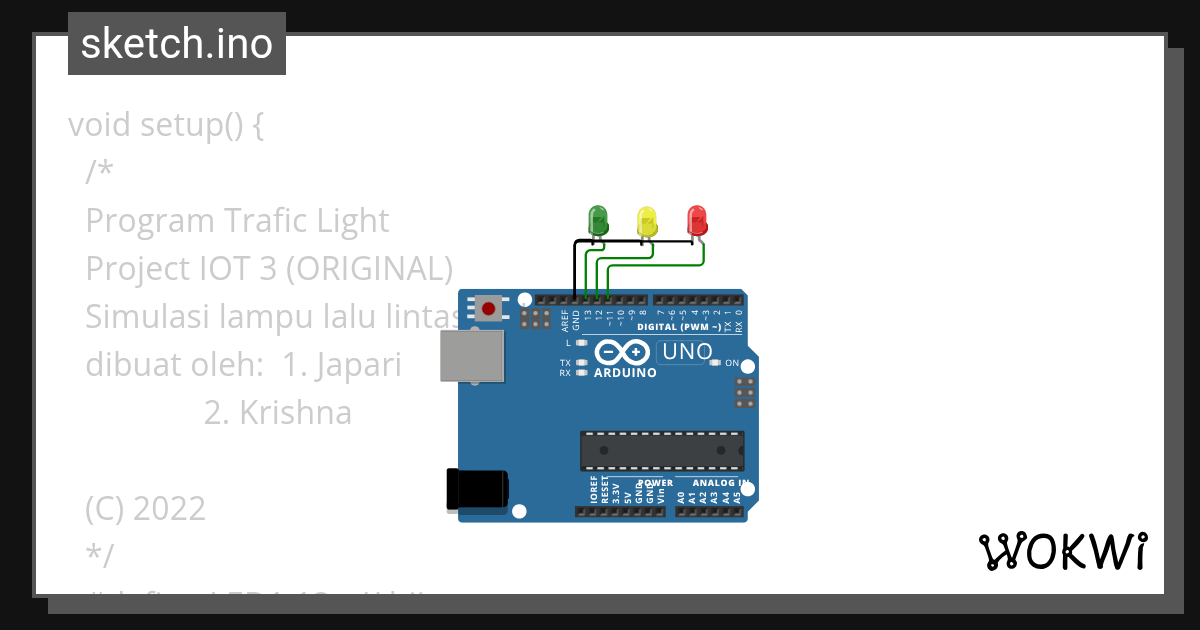 (ORIGINAL) Job Sheet Arduino Traffic Light 1 - Wokwi Arduino and ESP32 ...