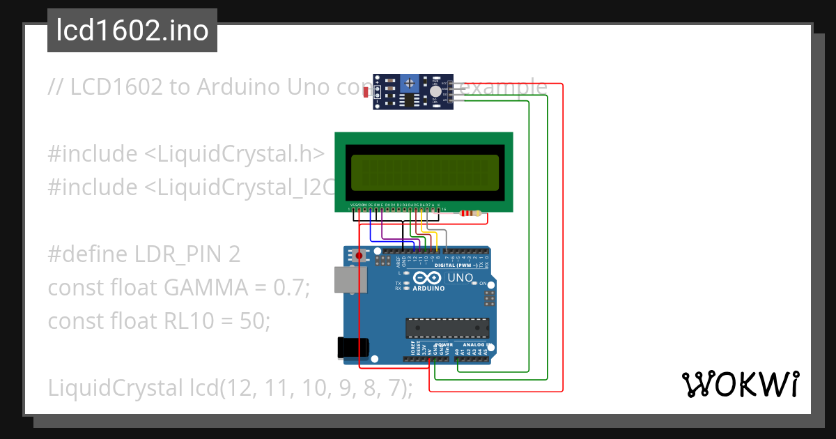 lcd1602.ino - Wokwi ESP32, STM32, Arduino Simulator