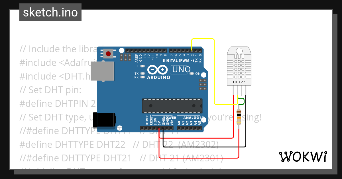 DHT_22 - Wokwi ESP32, STM32, Arduino Simulator