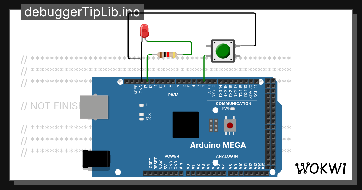 debuggerTipLib.ino - Wokwi ESP32, STM32, Arduino Simulator